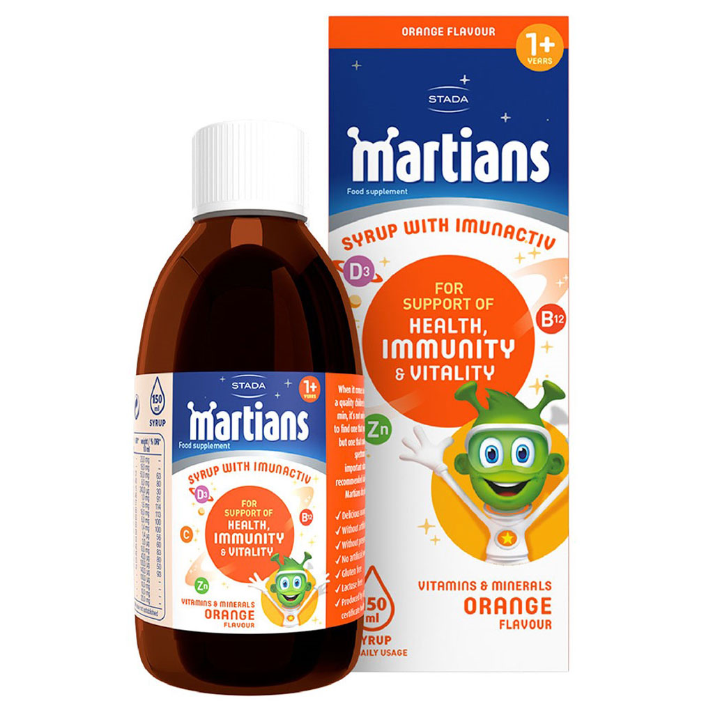 Martians Syrup With Imunactiv Orange 150ml | Medicina Pharmacy ...